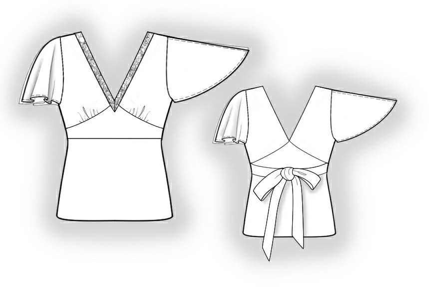 Chiffon Top - Sewing Pattern #5868. Made-to-measure sewing pattern from ...