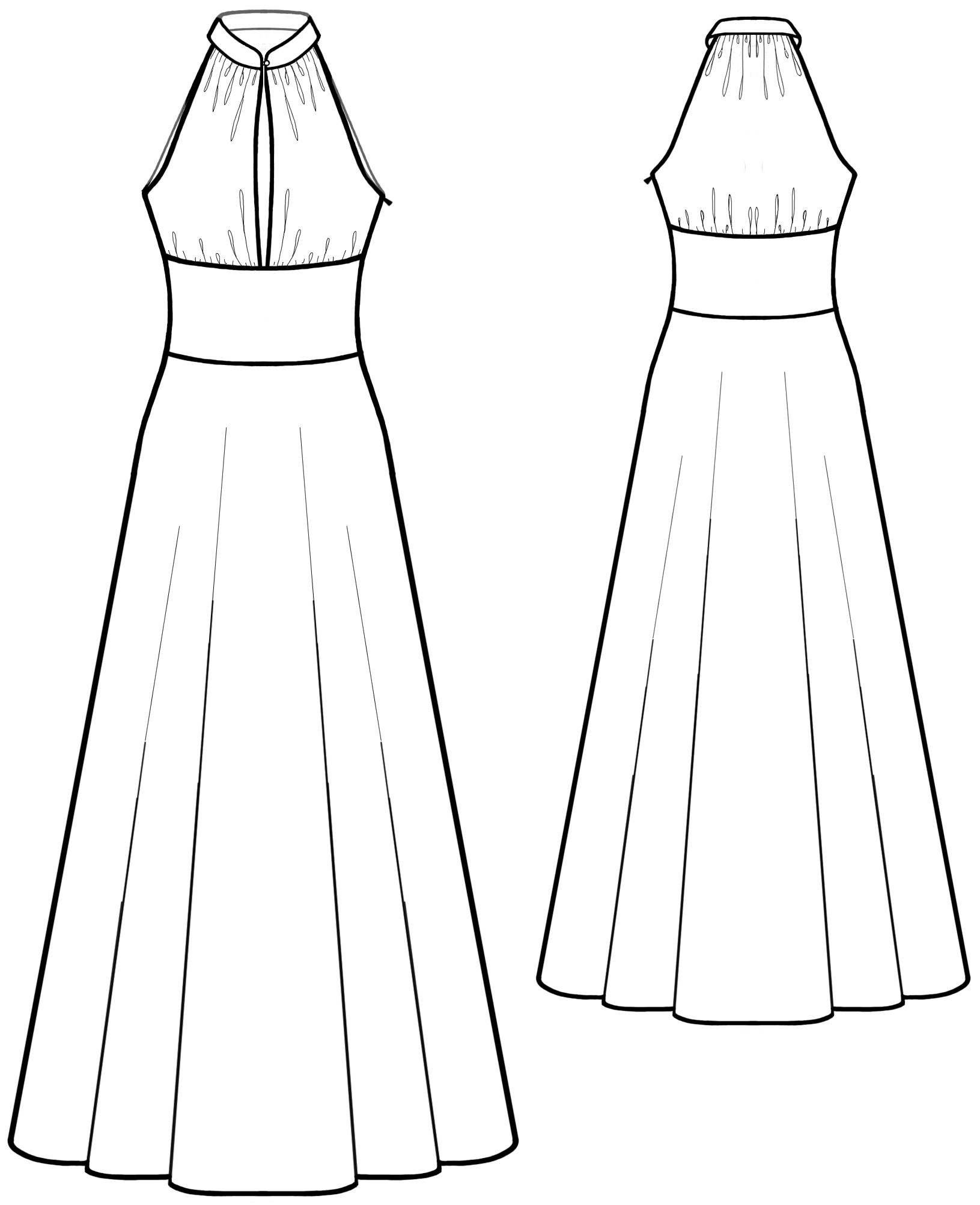 Dres With Stand Collar - Sewing Pattern #5583. Made-to-measure sewing ...