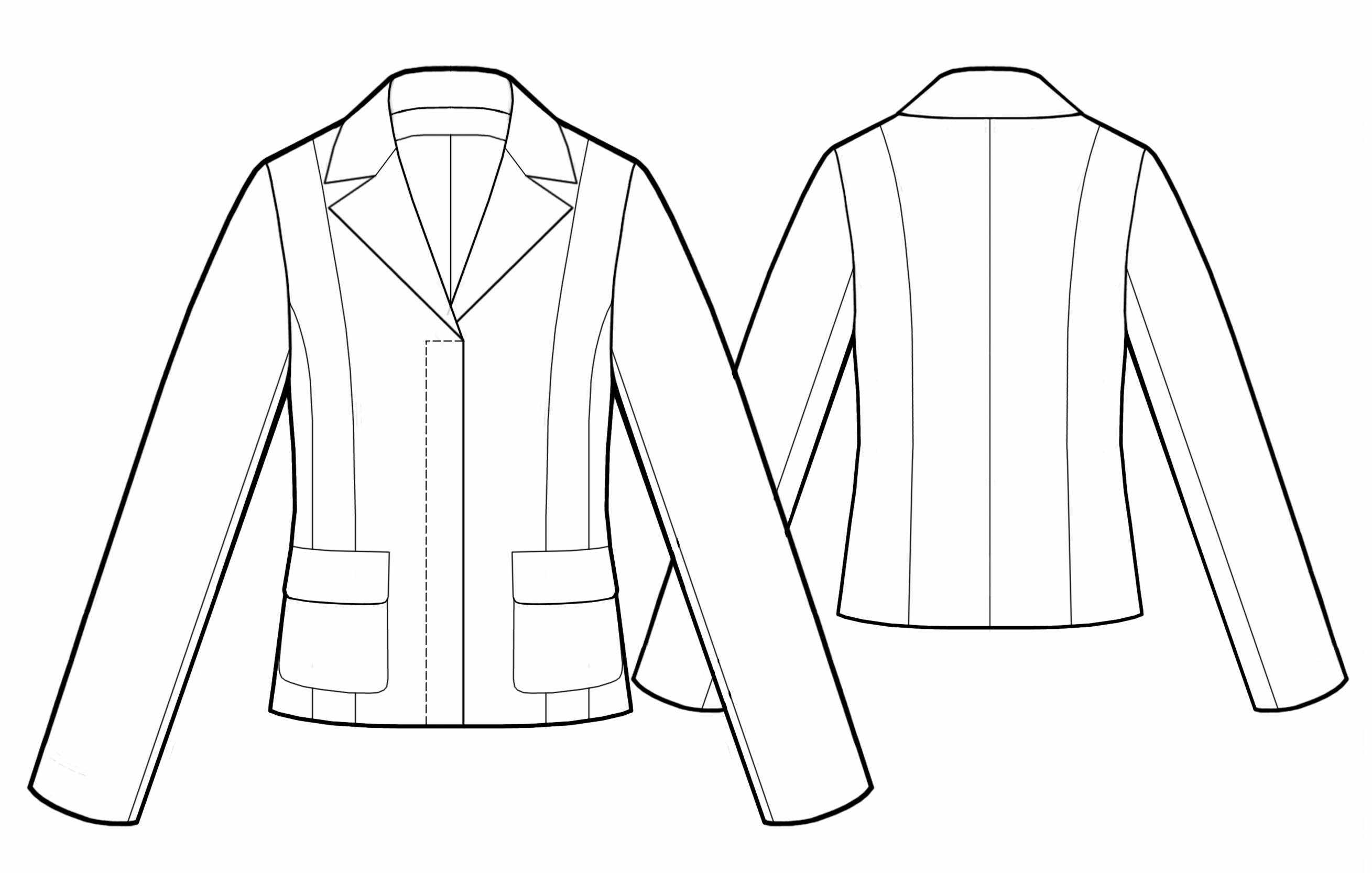 Jacket With Hidden Button Panel - Sewing Pattern #5545. Made-to-measure ...